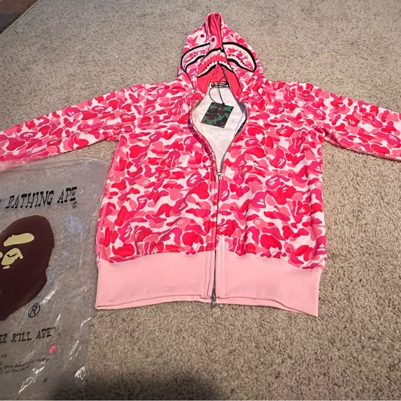 Bape | Sweaters | Double Pink Shark Camo Bape Hoodie | Poshmark